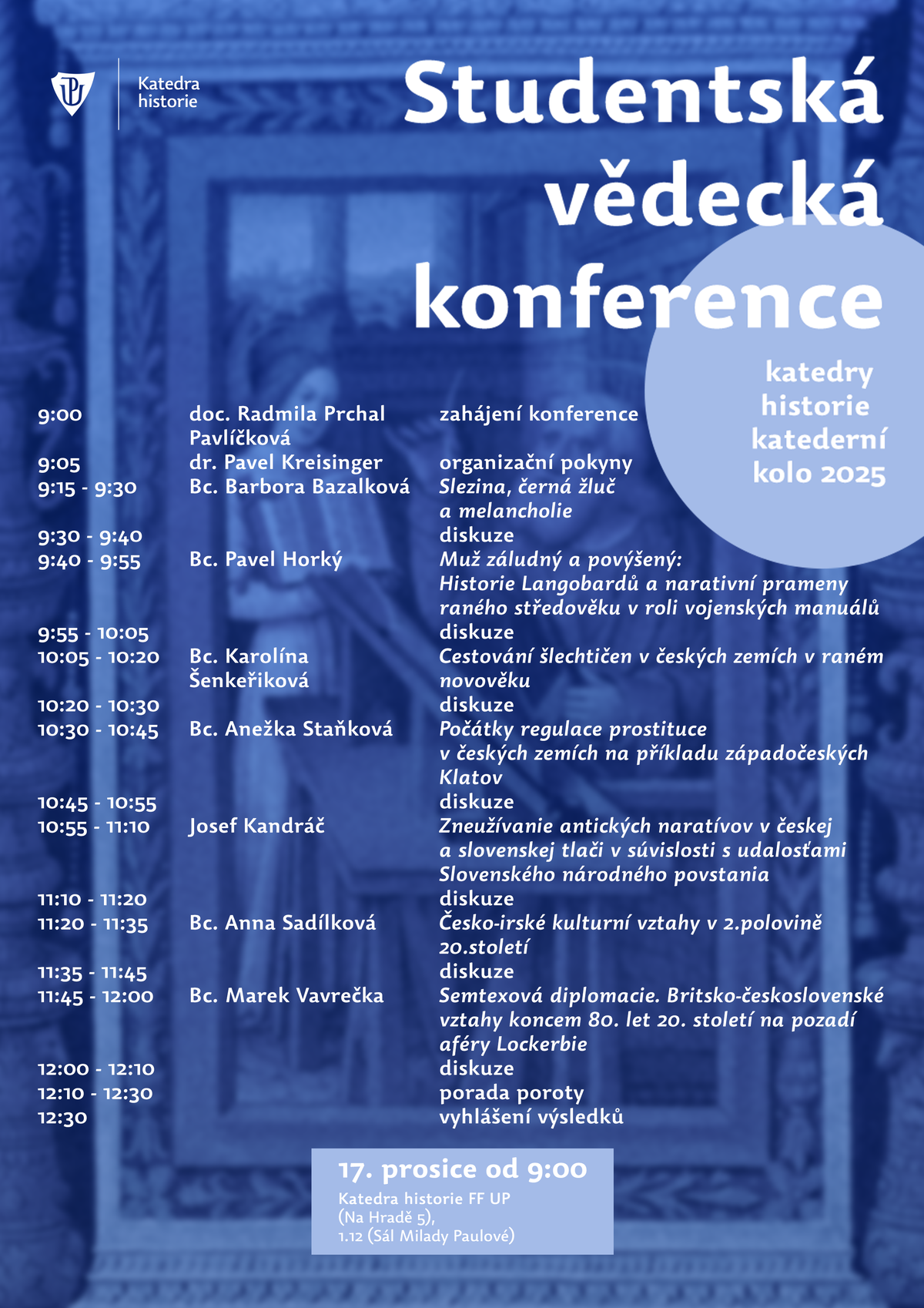 Program studentské vědecké konference (SVK) katedry historie ...